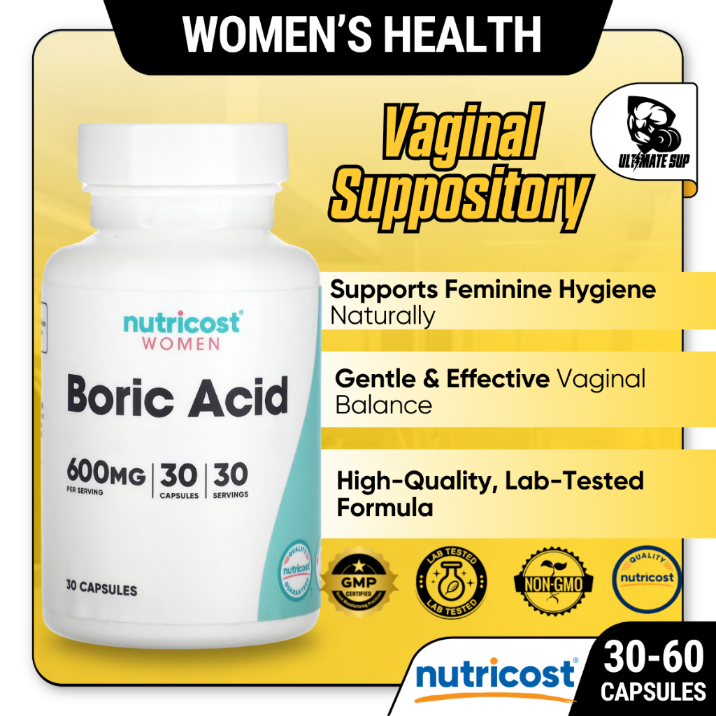 Nutricost, Boric Acid, Vaginal Suppository, Feminine Care, Women health ...