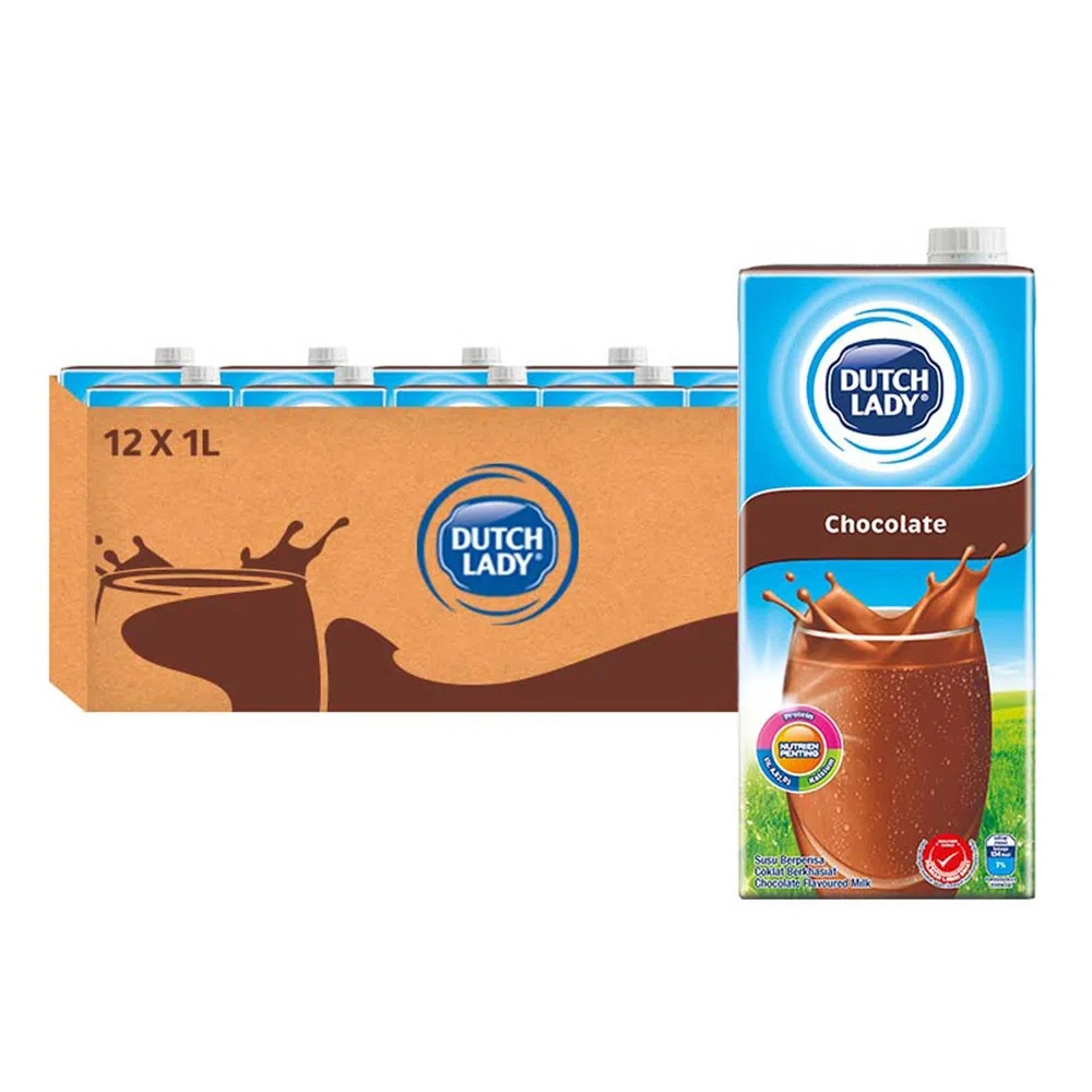 [1 Carton] Dutch Lady UHT Chocolate Milk (12x1L) | Shopee Singapore