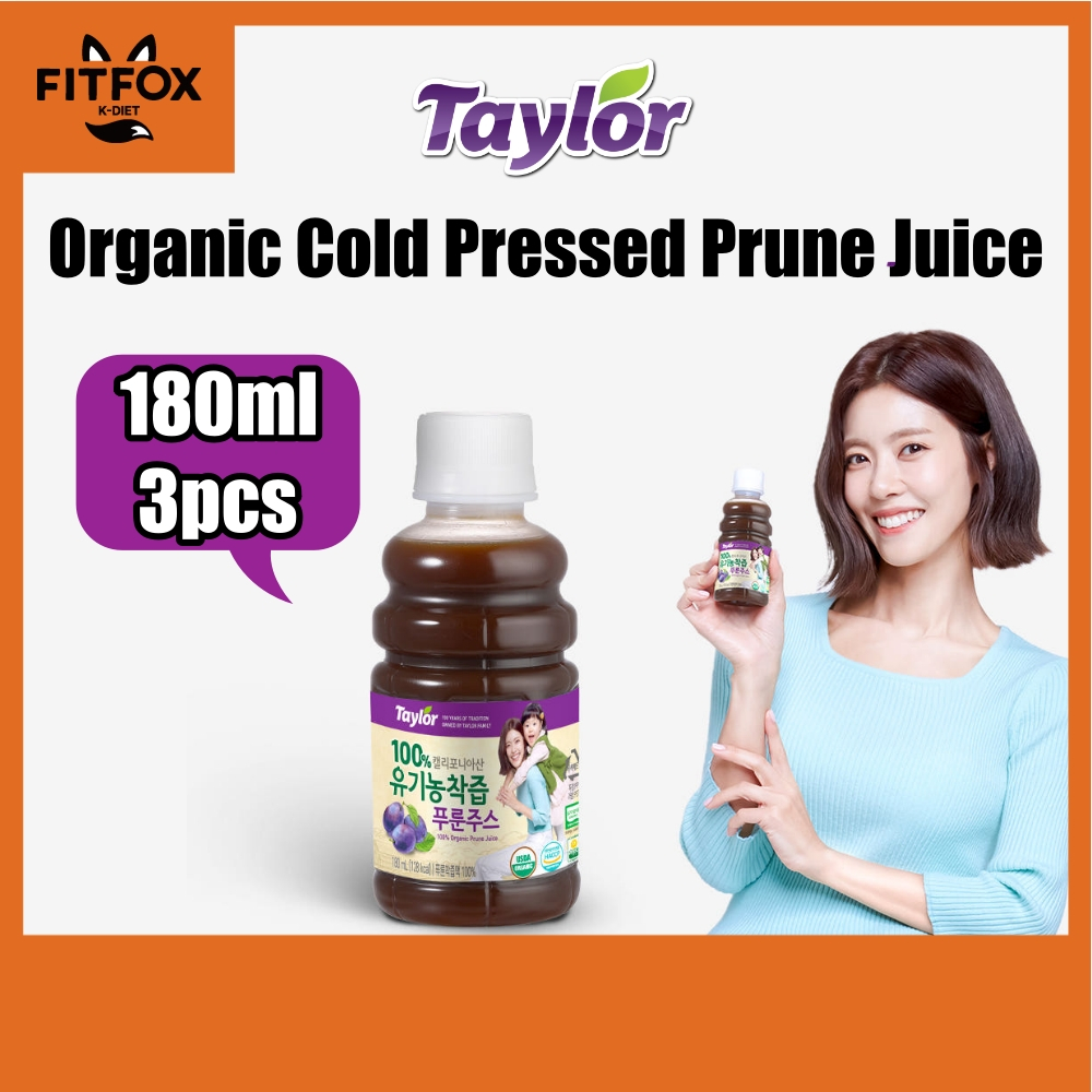 [100% Authentic] Taylor Organic Cold Pressed Prune Juice 180ml x 3 ...