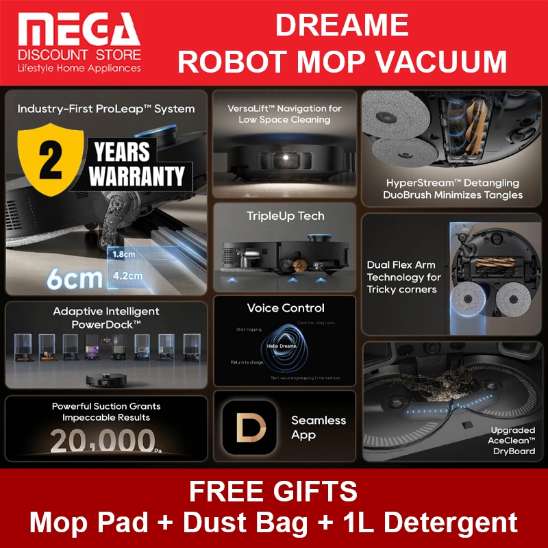 DREAME X50 ULTRA / X50 MASTER / PRO ROBOT MOP VACCUM | Free Mop Pad x1 ...