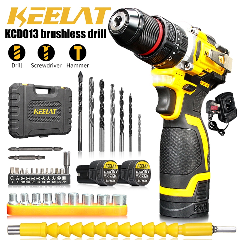 KEELAT KCD013 Cordless Drill Set Brushless Drill Impact Drill Bigger ...