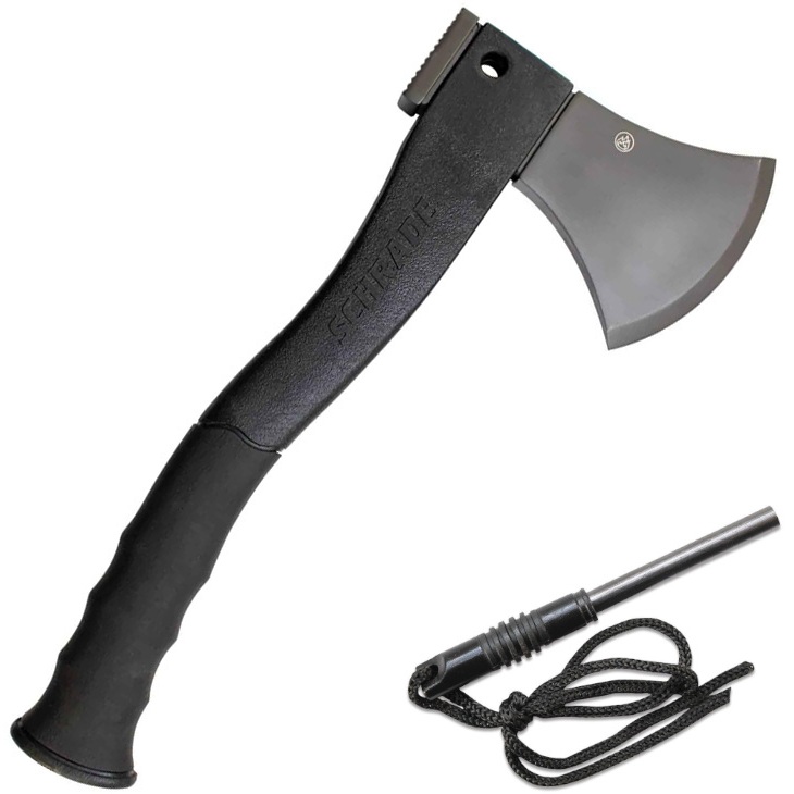 Schrade Survival Hatchet 11.8" Axe with Ferro Rod SCAXE2 | Shopee Singapore