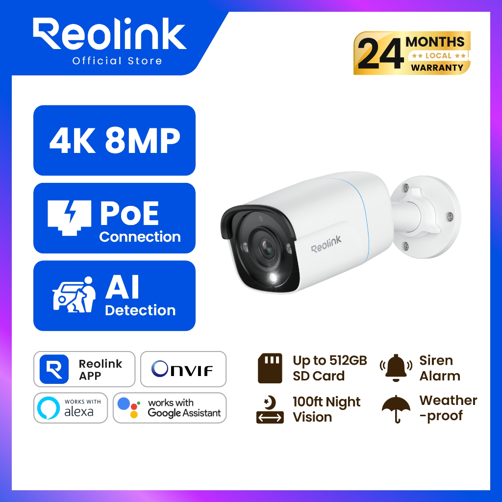 Reolink RLC-810A : Time lapse 4K 8MP UHD Outdoor PoE Security Bullet ...