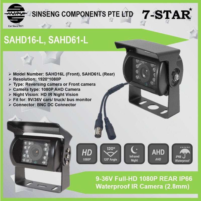 7-STAR* 1080P Car Reverse Camera | 120° Wide Angle | IP68 Waterproof ...