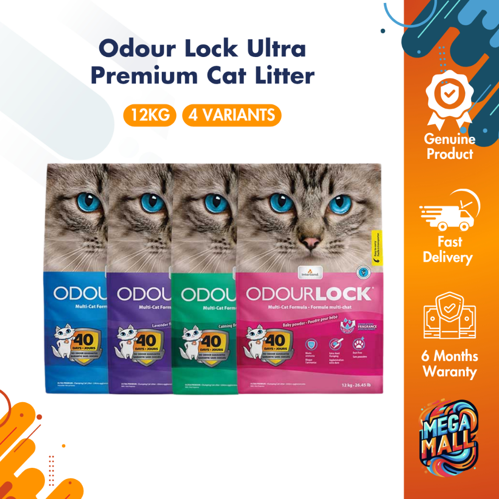 Odour Lock Ultra Premium Cat Litter 12kg – Ultra Absorbent, Long ...
