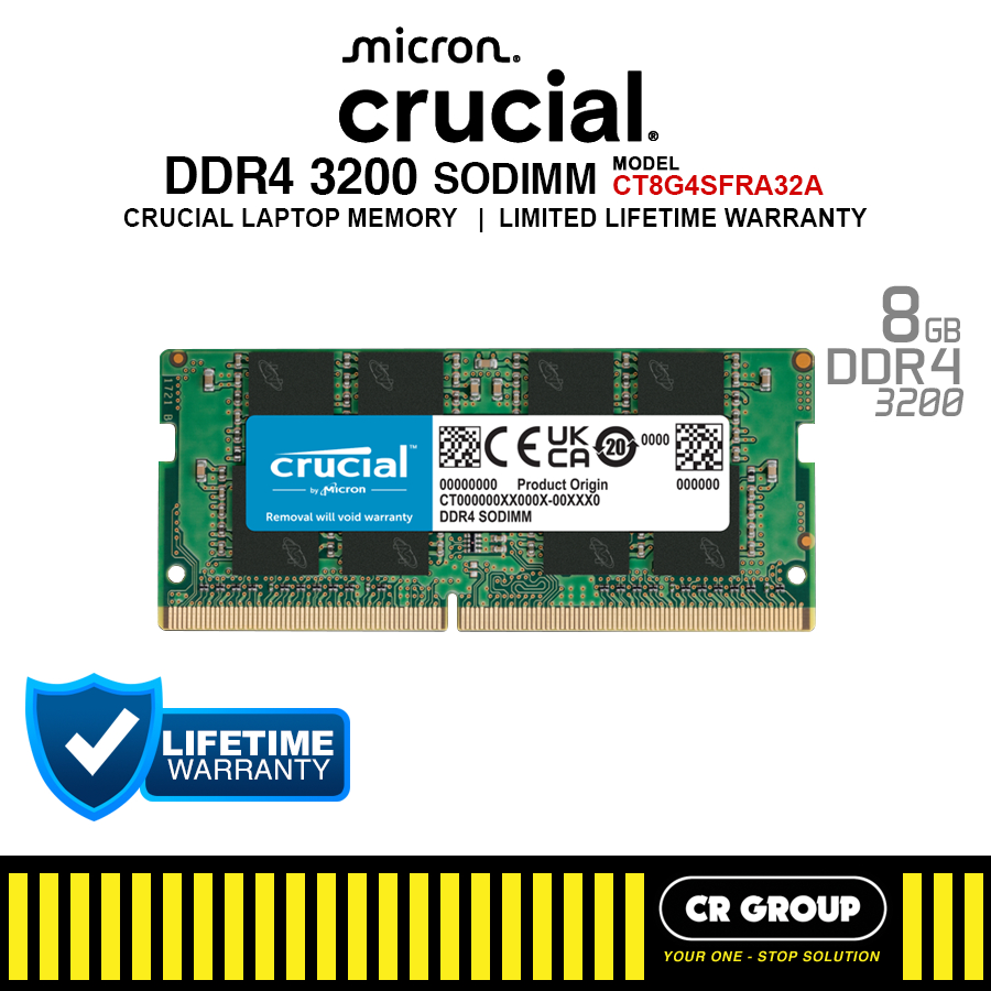 Crucial DDR4-3200 SODIMM Laptop RAM CL22 - 8GB/16GB/32GB (Limited ...