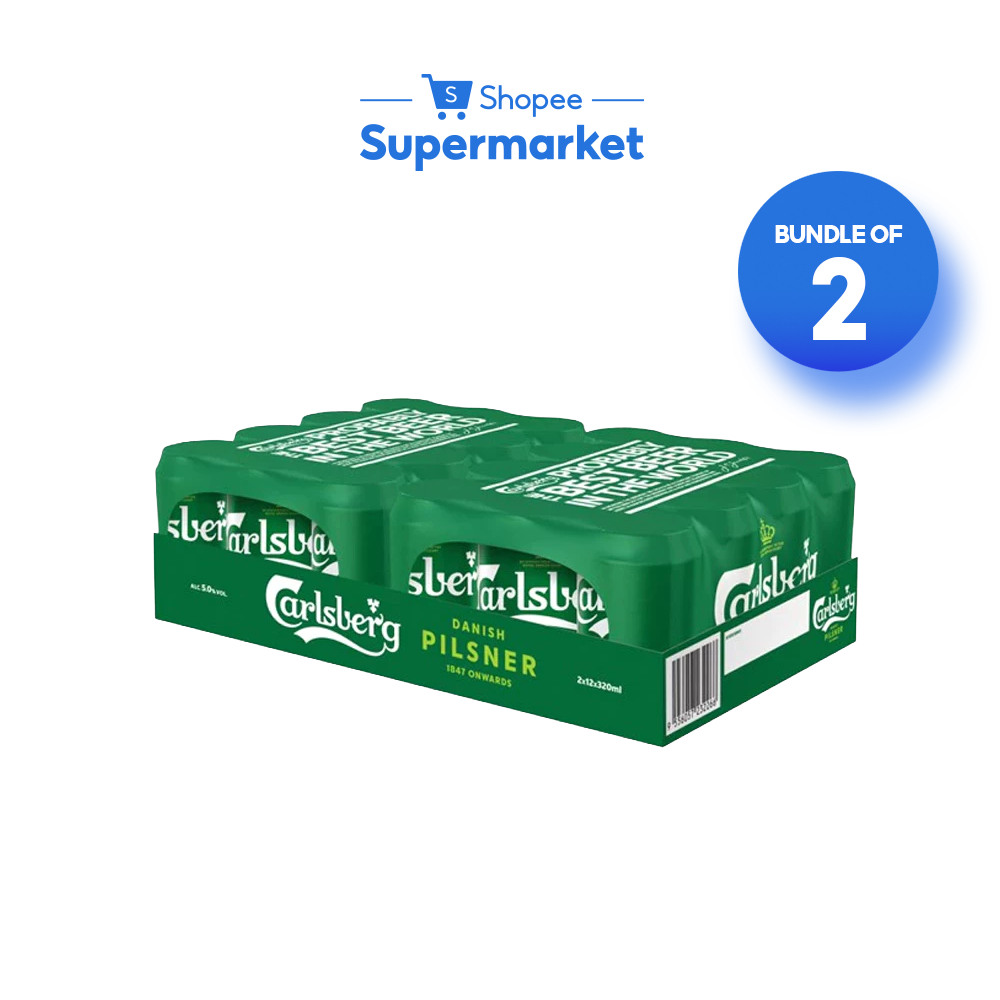 [Bundle of 2 Cartons] Carlsberg Danish Pilsner Beer Green Tab Can ...