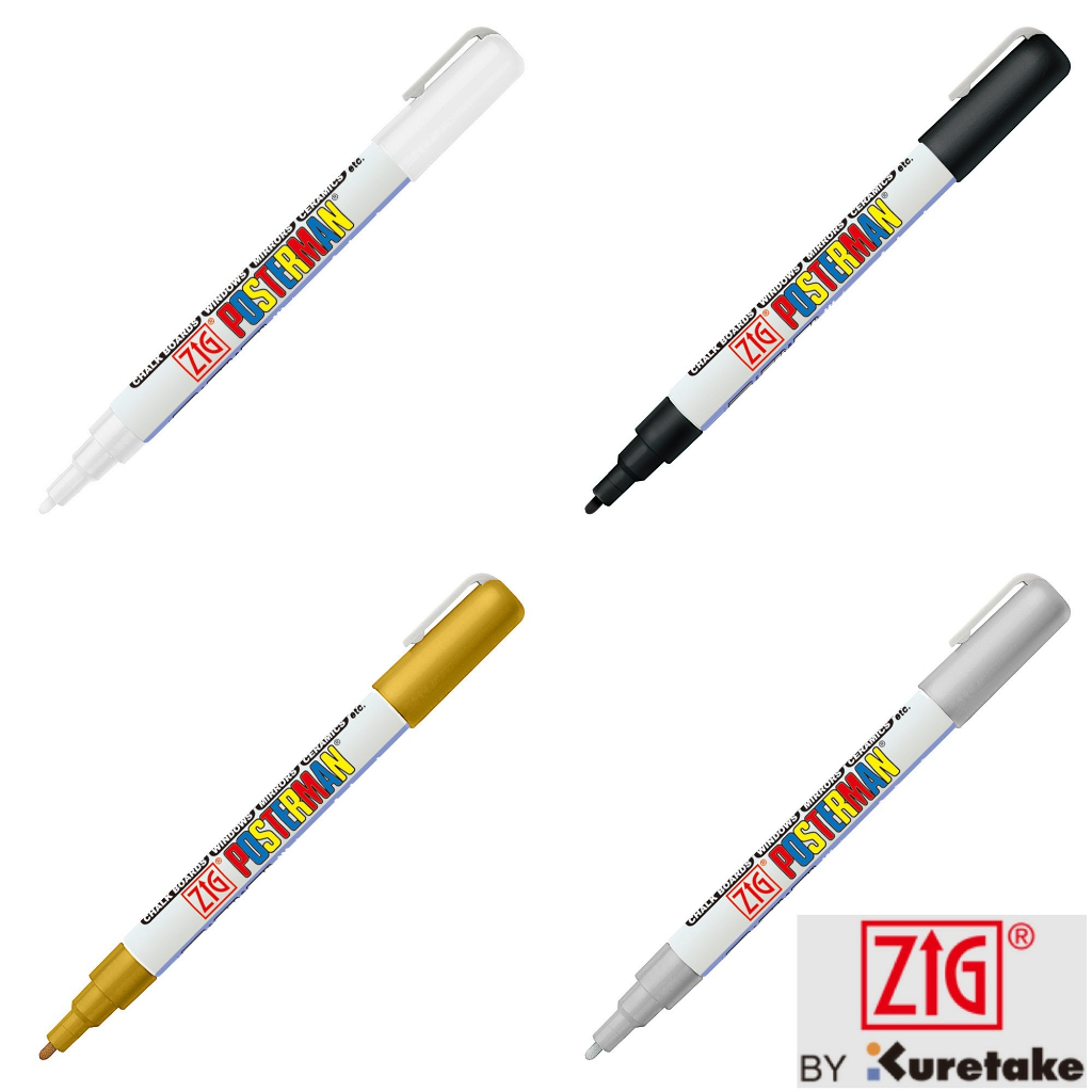 Zig Posterman PMA-20, Fine 1mm, Water-Resistant Chalk Marker, PMA20-XXX ...