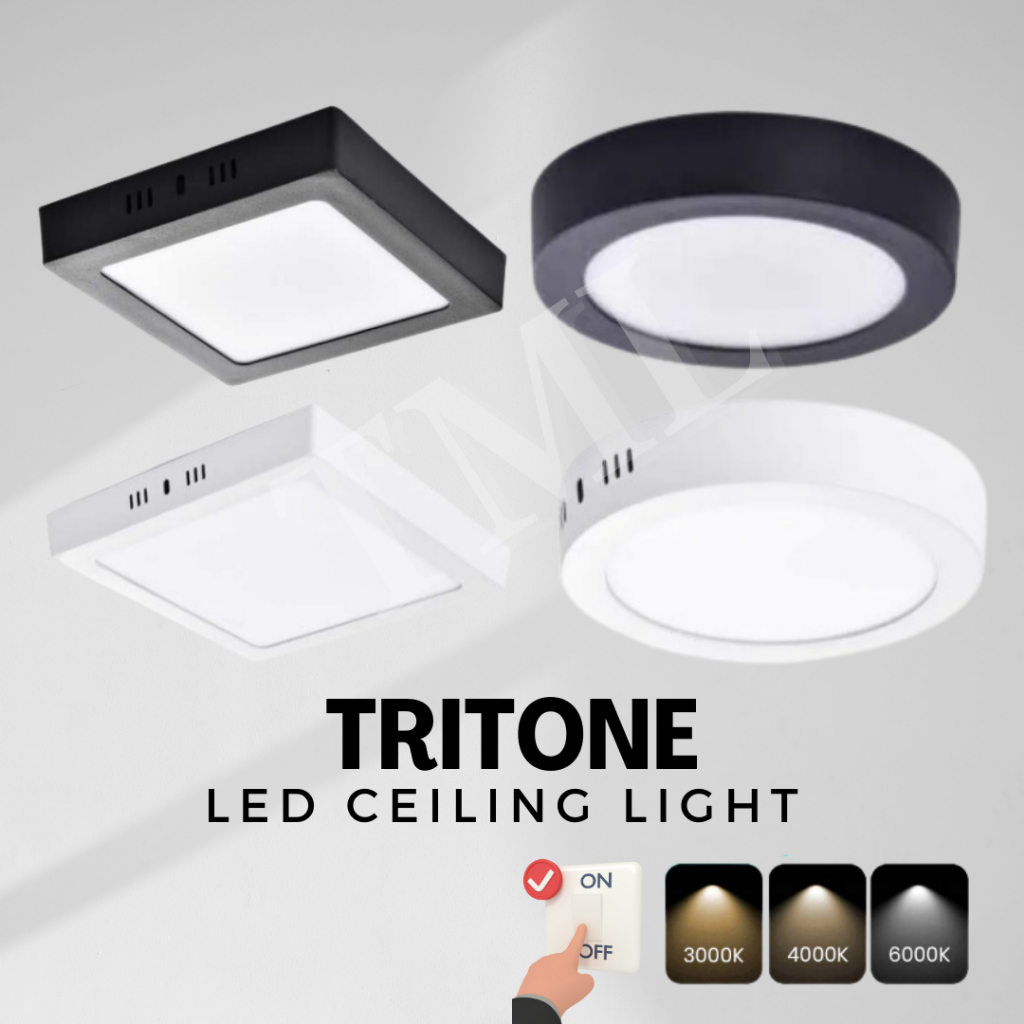 Premium Tritone LED Ceiling Light 12W 18W 24W Surface Mounted Downlight ...