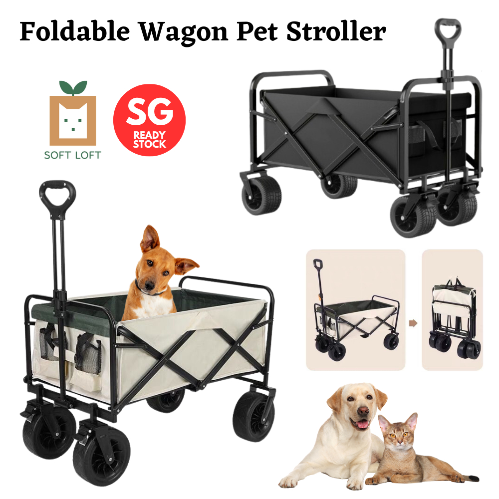 [SG SELLER] Pet Wagon Trolley Pets Travel Wagons Foldable Wagon ...