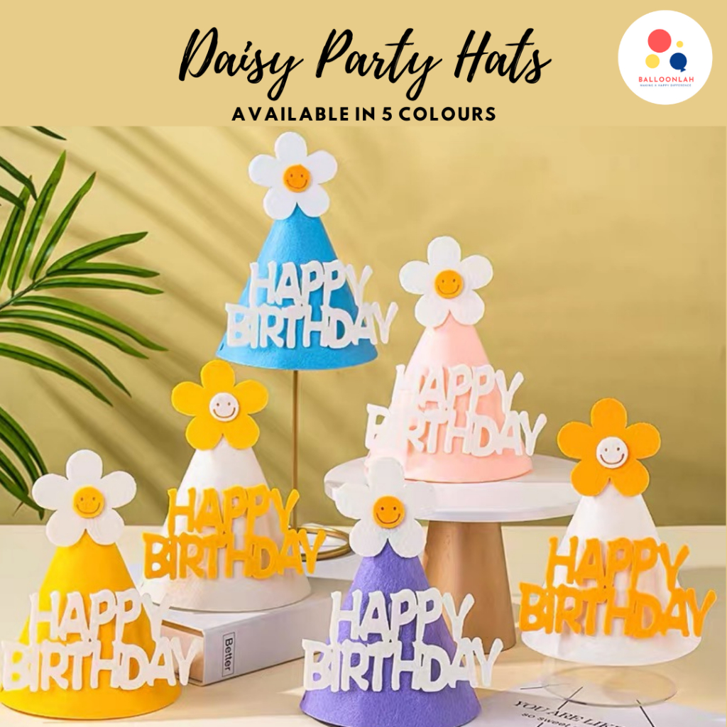 Daisy Felt Party Hat Birthday [READY STOCK IN SG] | Shopee Singapore