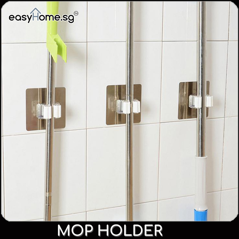 Easyhome.sg Mop Holder Sweeper Wiper Organizer Hook Broom Rack | Shopee ...