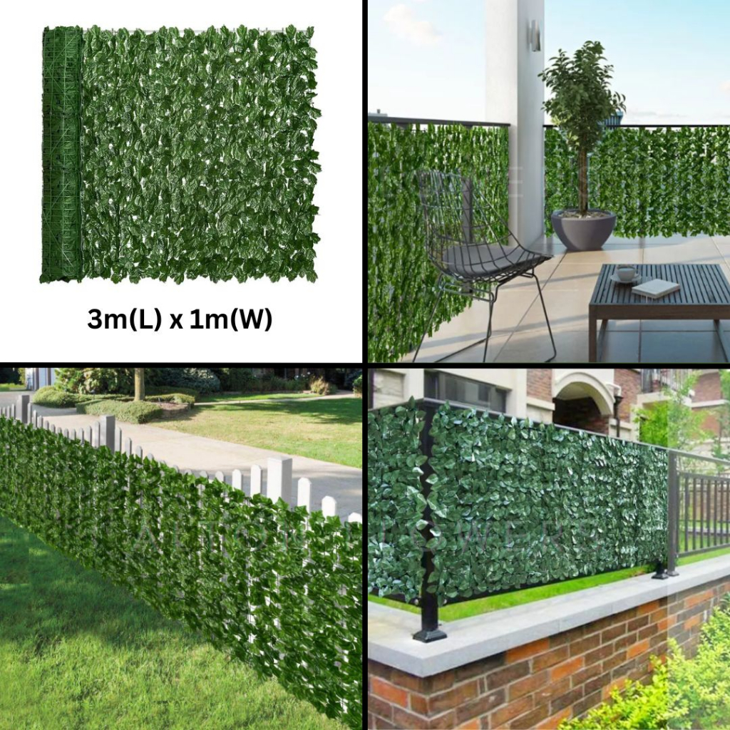 Artificial Leaf Fence (1m x 3m) Privacy Screen Aplant814 | Shopee Singapore