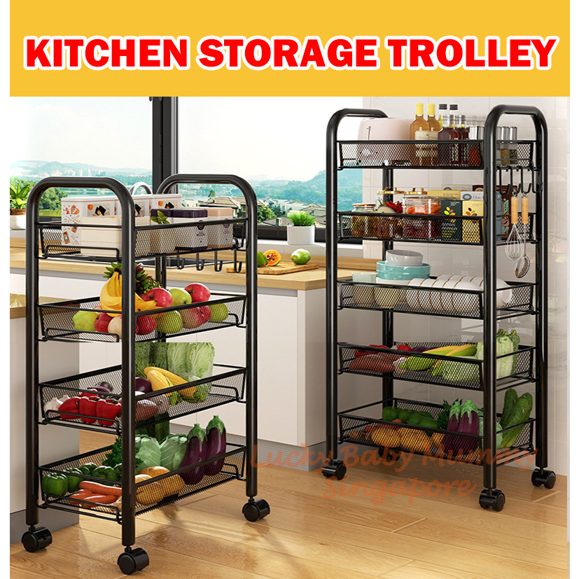 Multi-Functional Kitchen Storage Trolley, Kitchen Storage Rolling ...