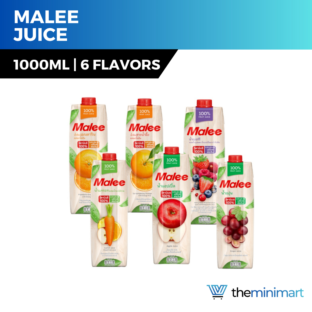 Malee Juice 1000ml - Apple/Orange With Orange Pulp/Mixed Fruit/Mandarin ...