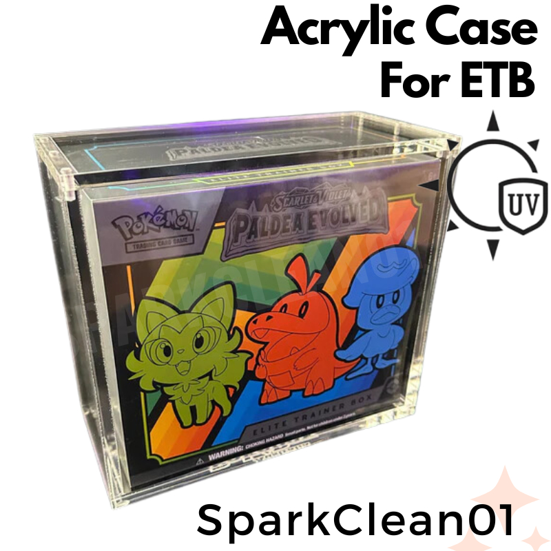 Acrylic Case for ETB Display UV Proof English Pokemon TCG Cards Elite ...