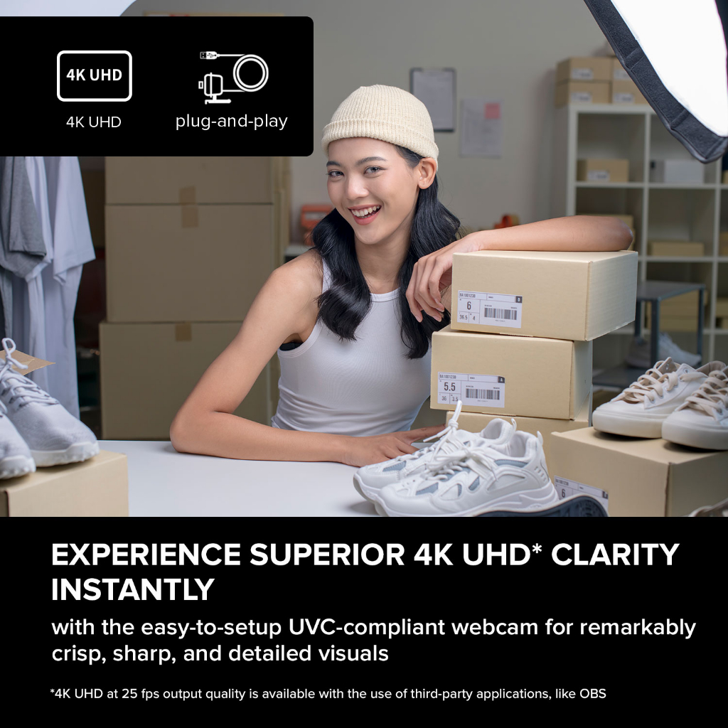 Creative Live! Cam 4K - 4K UHD Webcam with Backlight Compensation ...