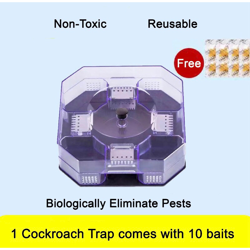 [Local Seller] Cockroach Traps Box Reusable Bug Roach Catcher Bait ...