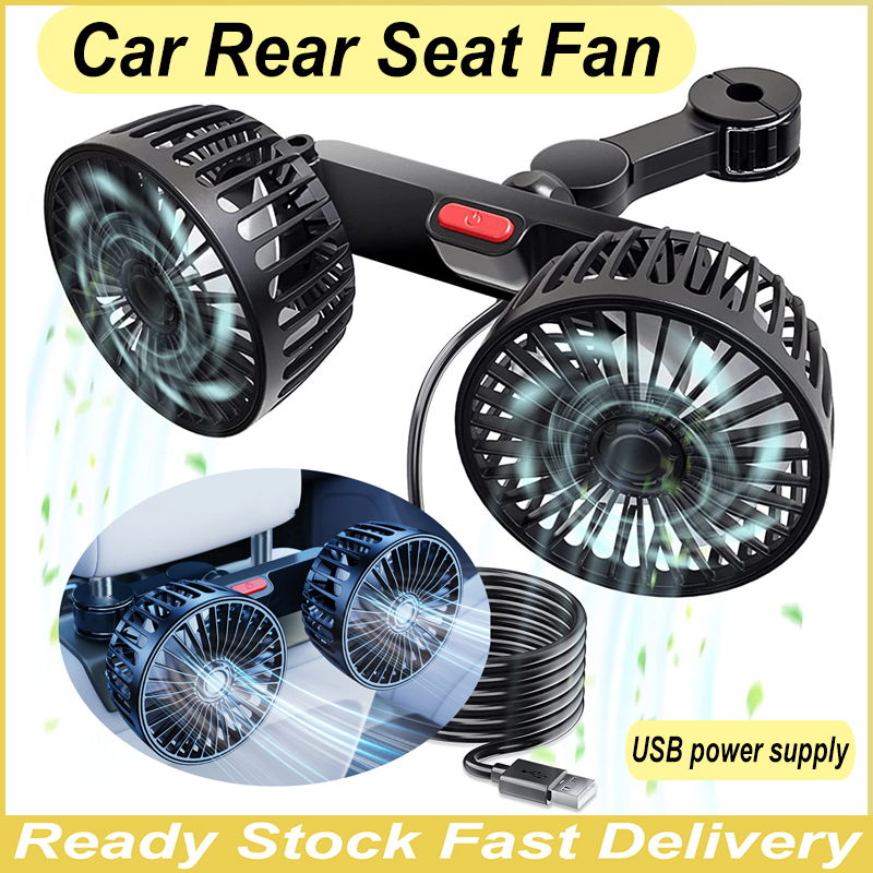 SG Seller 360° Rotatable Car Headrest Cooling Fan Car Backseat Rear ...