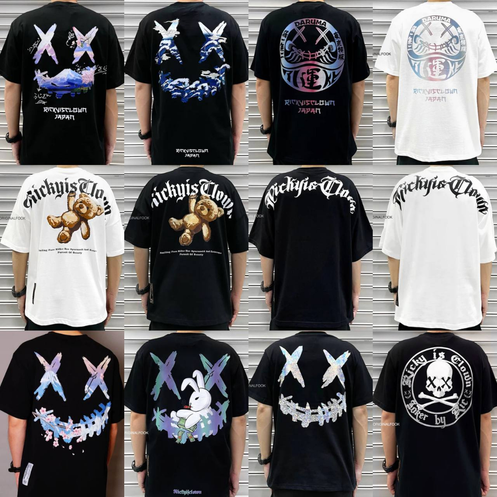 Authentic Rickyisclown RIC Ricky Is Clown Graphic Oversized T-shirts ...