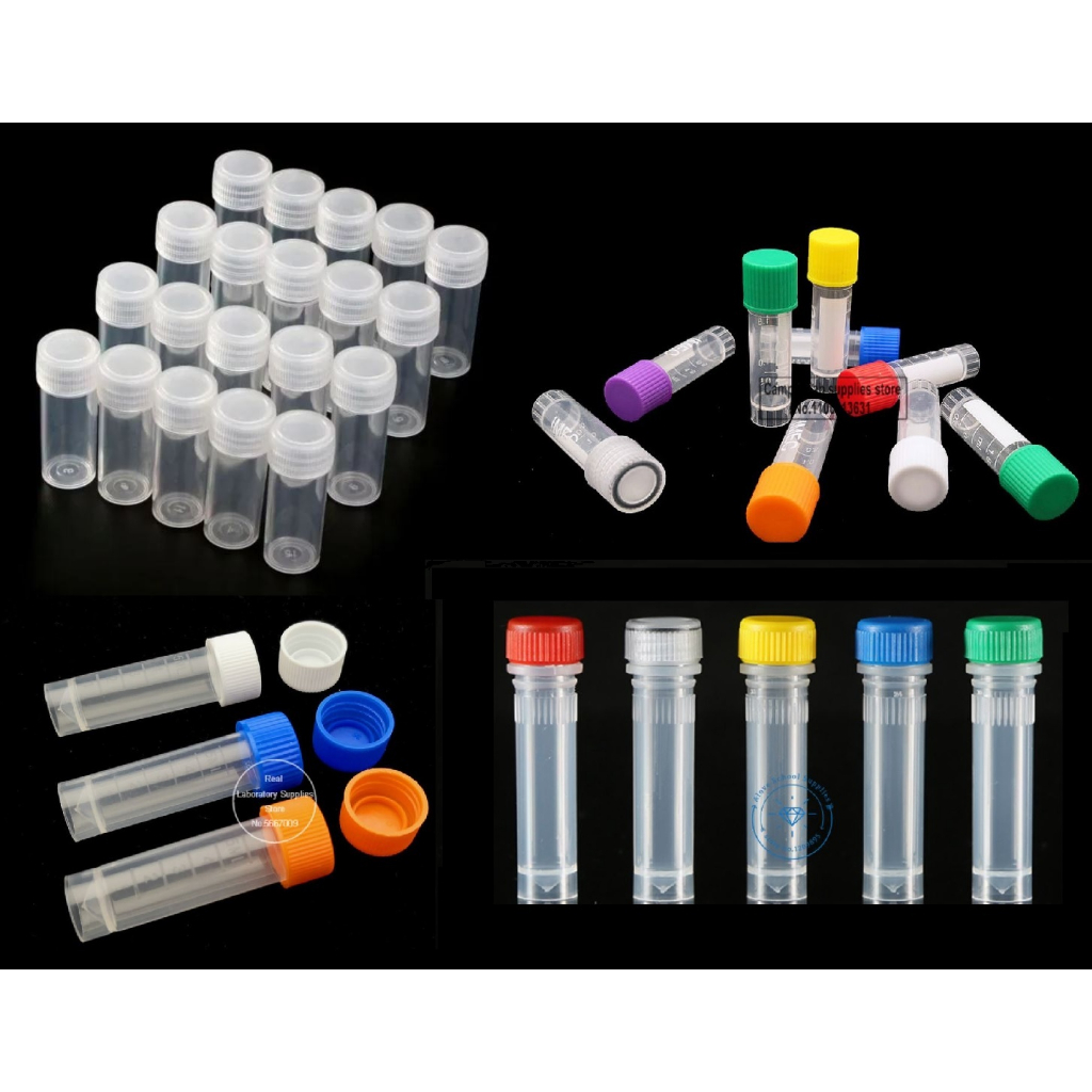 5 per Lot Plastic Test Tubes Vials Sample Container Powder Craft Screw ...