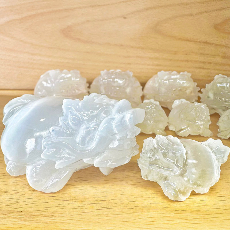 [SG In-Stock] SELENITE CARVING Crystal Natural Longgui Daruma Fortune ...