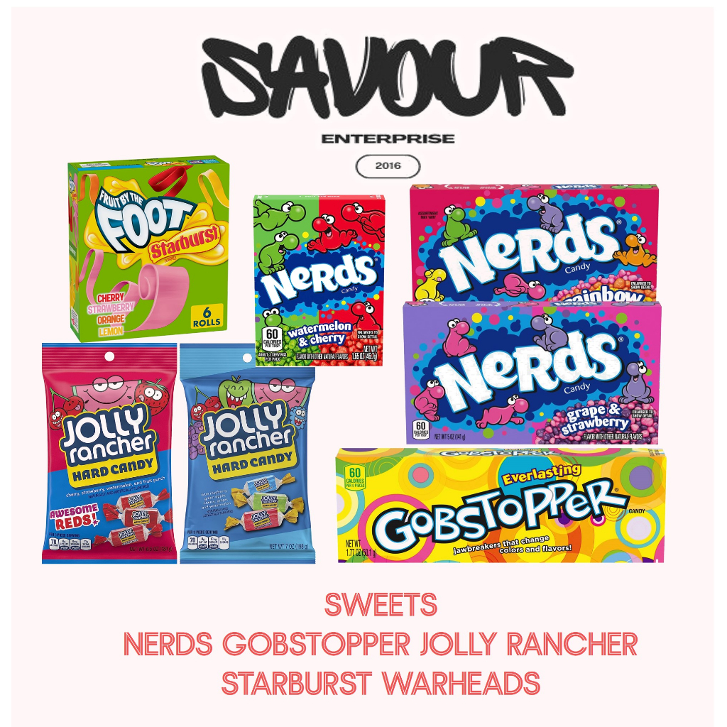 Nerds Candy 141g / Gobstopper / Rolls Ups / Jolly Rancher | Shopee ...
