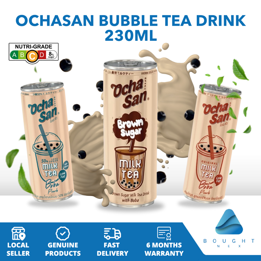[Bundle of 4] Ochasan Authentic Thailand Refreshing Bubble Milk Tea Drink 230ml | Shopee Singapore