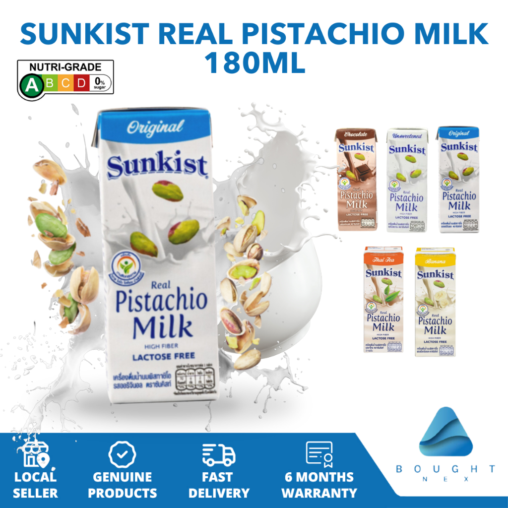 Sunkist Pistachio Milk Drink 180ml - Nutrient-Rich, Real Flavored ...