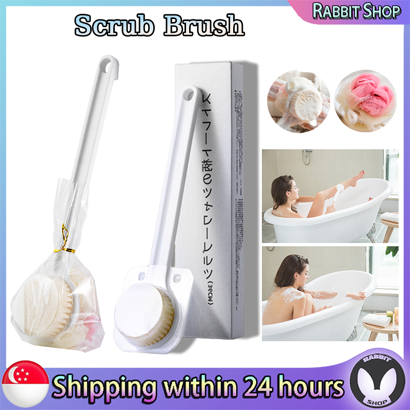 🔥🔥【SG Ready Stock】 Long Handle Bath Brush Back Rub Back Bath Scrub ...