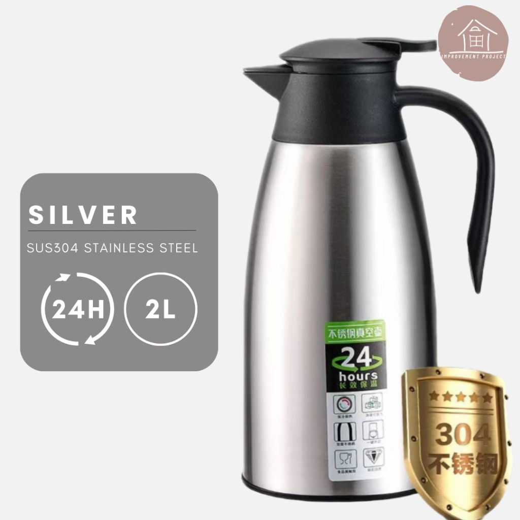 [SG STOCKS] 2L Stainless Steel Double Walled Thermal Flask/ Thermos Jug ...
