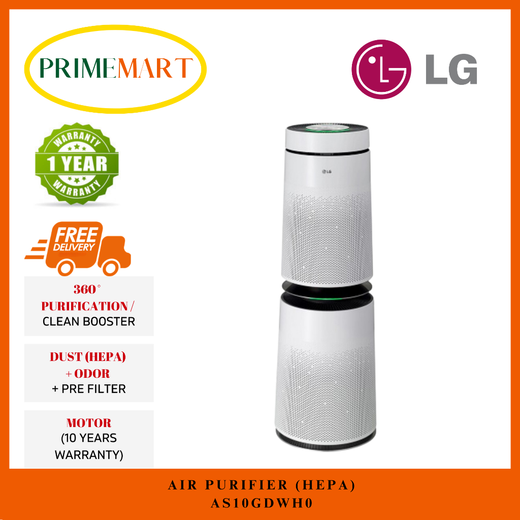 LG AS10GDWH0 PURICARE™ AIR PURIFIER (HEPA) - 1 YEAR WARRANTY | Shopee ...