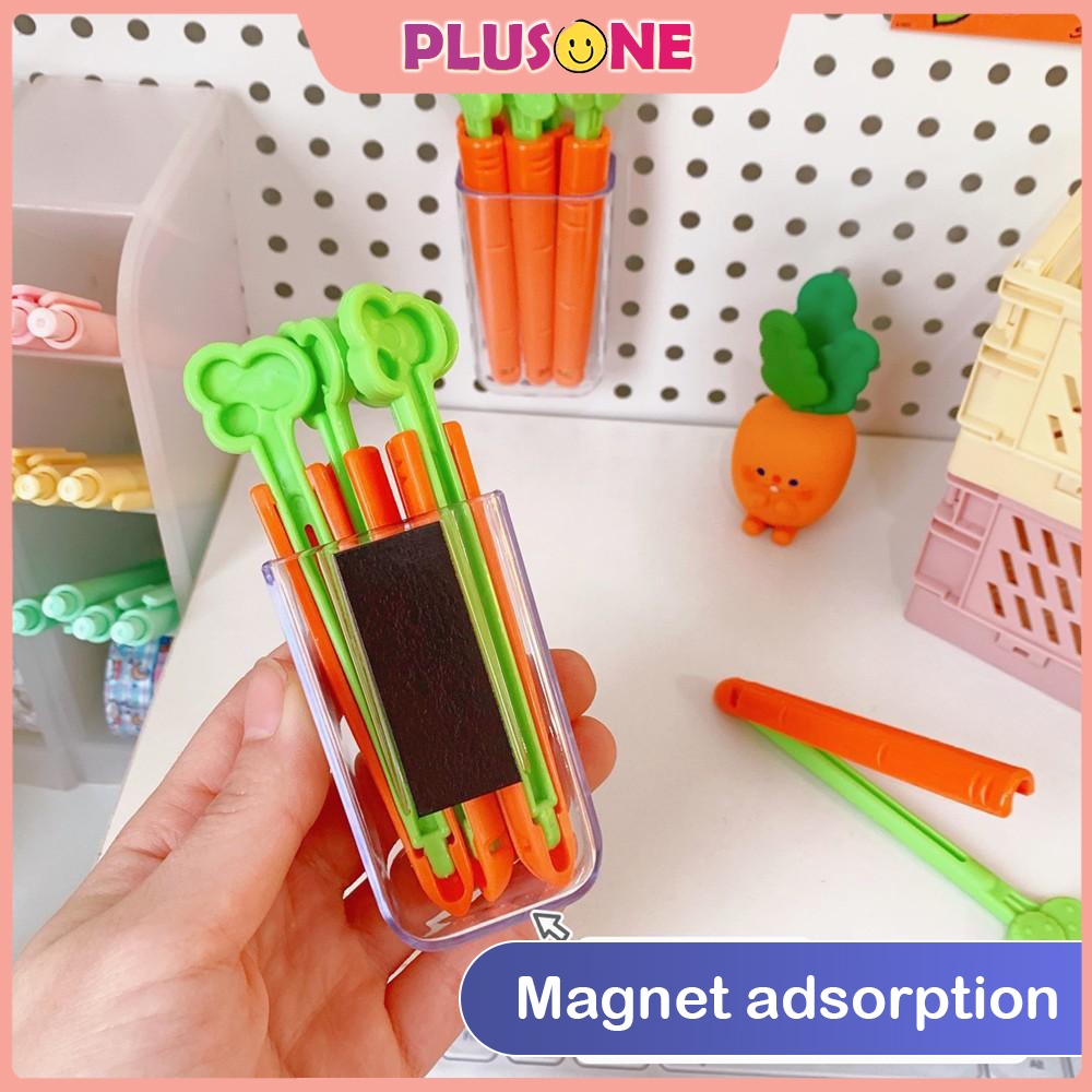 🇸🇬Sealing Clips with Magnetic Storage Box | Cute Carrot Plastic Bag ...