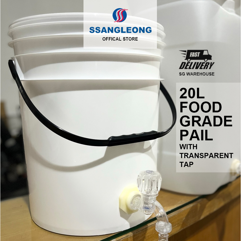 [SG STOCK] 20L Food Grade Pail W/WO Discharge Tap and Inner Stand ...