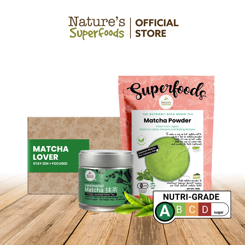 [Gift Set] Nature's Superfoods Organic Matcha Powder Lover Gift Set ...