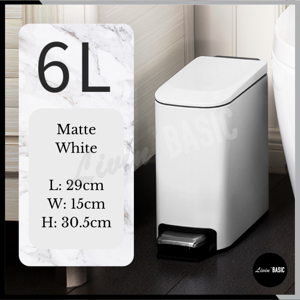 6L Foot Pedal Step Bin Extra Soft Closing Stainless Steel Dustbin ...