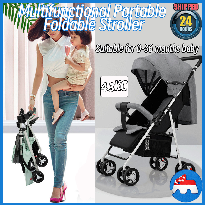 🇸🇬 [In Stock]Foldable Baby Stroller Portable Multifunctional Kids ...