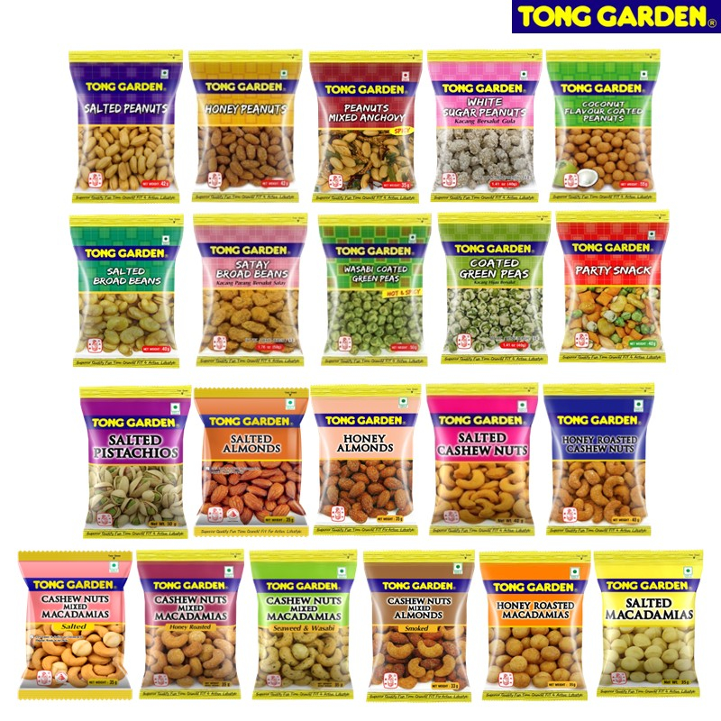 Tong Garden Mini Nuts Pack Assorted 28g - 50g (Bundle of 6) | Shopee ...
