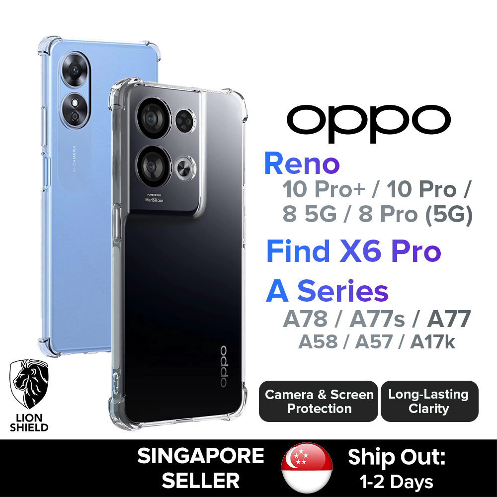 (SG) LionShield OPPO Reno 10 Pro Plus/10 Pro/8 Pro/8/Find X6 Pro/A78/A77s/A77/A57/A58/A17k/A17 ...