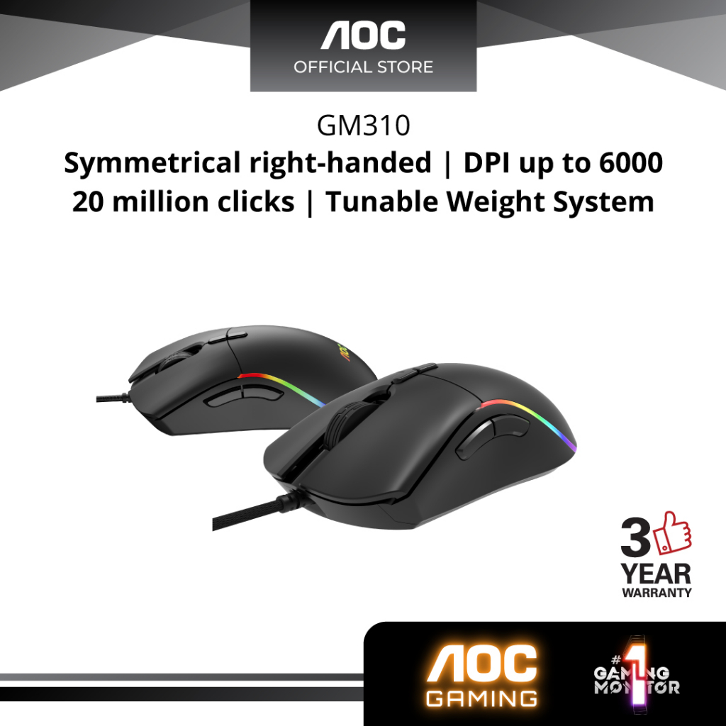 AOC GM310 Gaming Mouse | Shopee Singapore