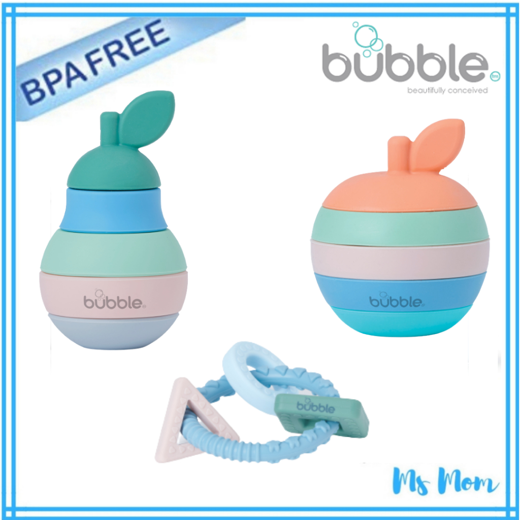 Bubble Silicone Stack Teether (Apple / Pear / Ring) | Shopee Singapore
