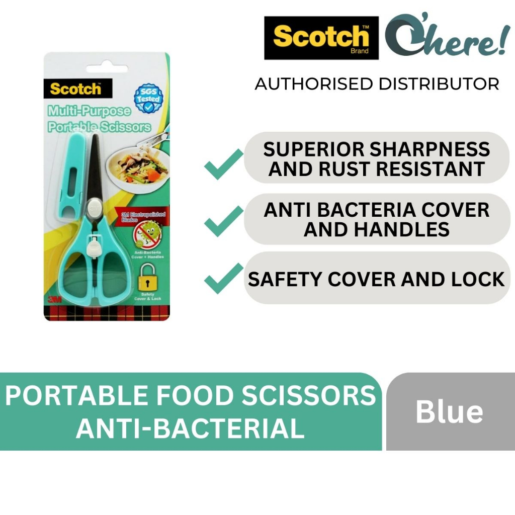 3M Scotch Portable Food Scissors Anti-Bacterial | Shopee Singapore