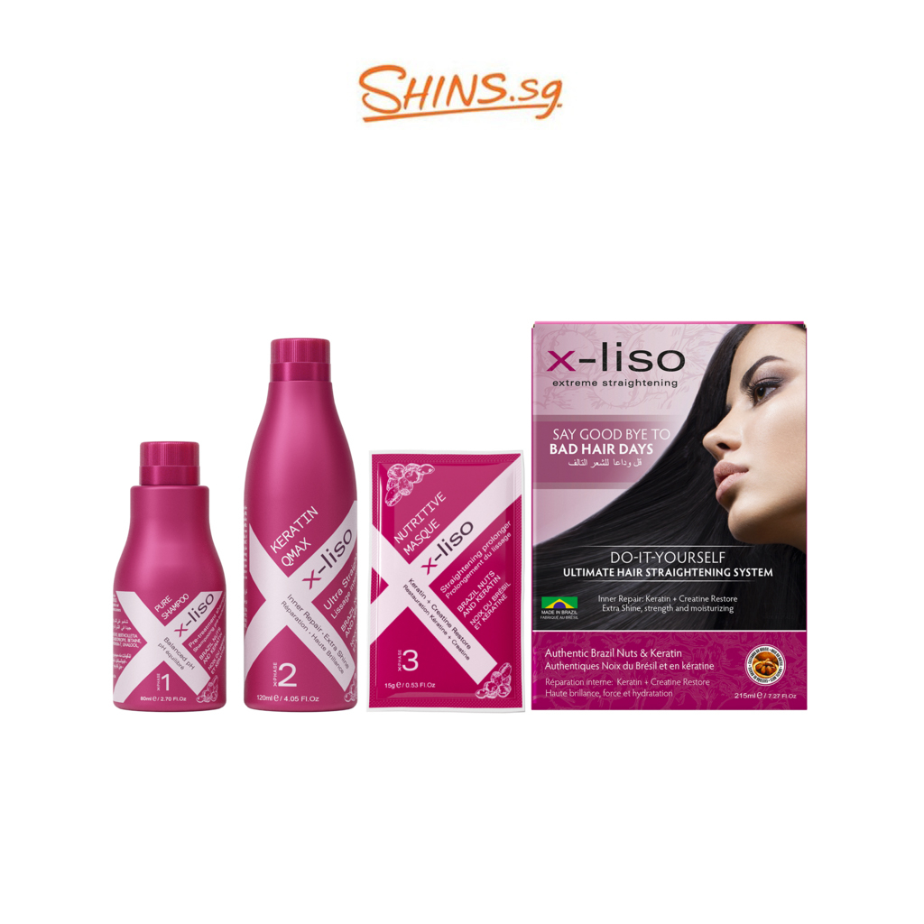 X-LISO HAIR STRAIGHTENING KIT 215ML (SHAMPOO 80ML+ GLOSS 120ML+ MASK ...