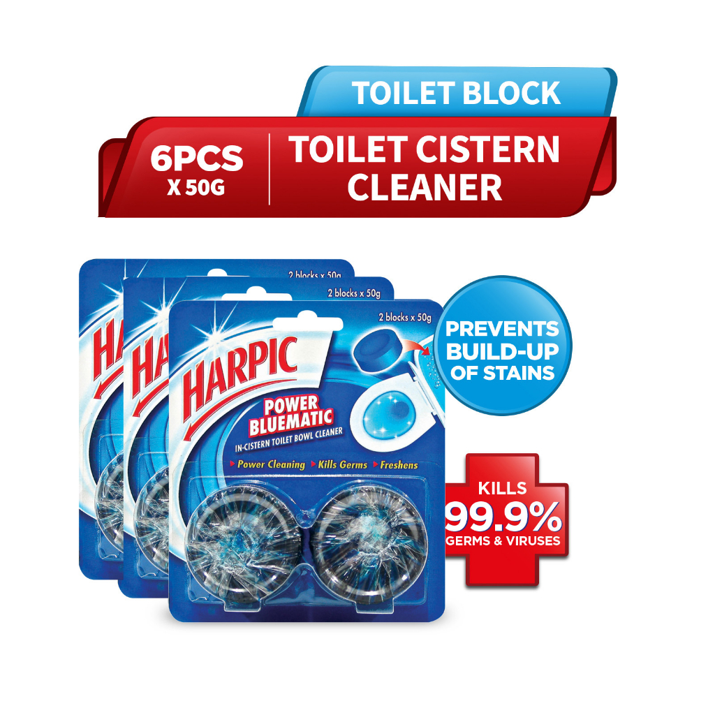 [Bundle of 3] Harpic Power Fresh 6 Toilet Rim Block, Atlantic Burst ...