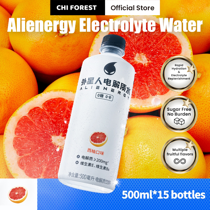 Chi Forest 元气森林 Electrolyte Water Sugar Free Sport Drink Alienergy 外星人电解质水 500ML X 15 bottles ...