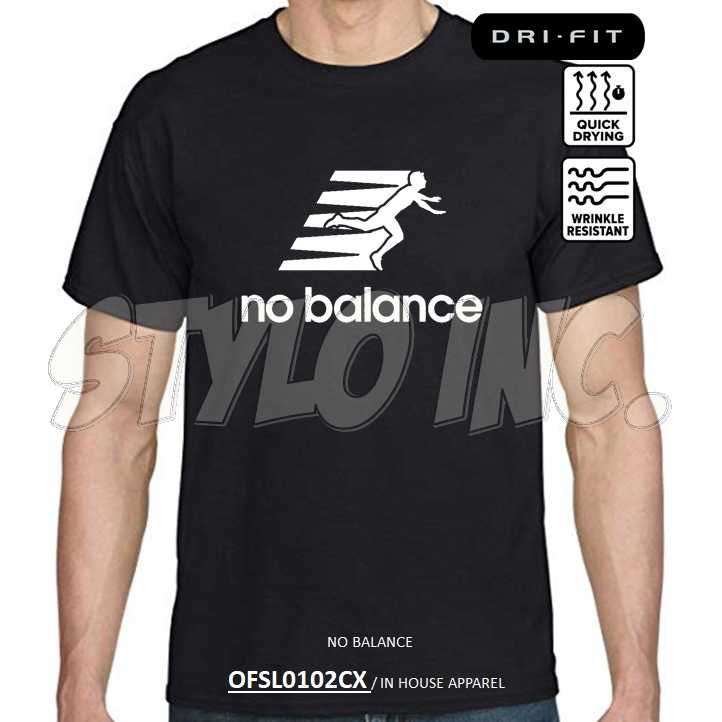 NO BALANCE Dri-Fit Graphic Outdoor Casual GAG Meme Gym Exercise Tshirt ...