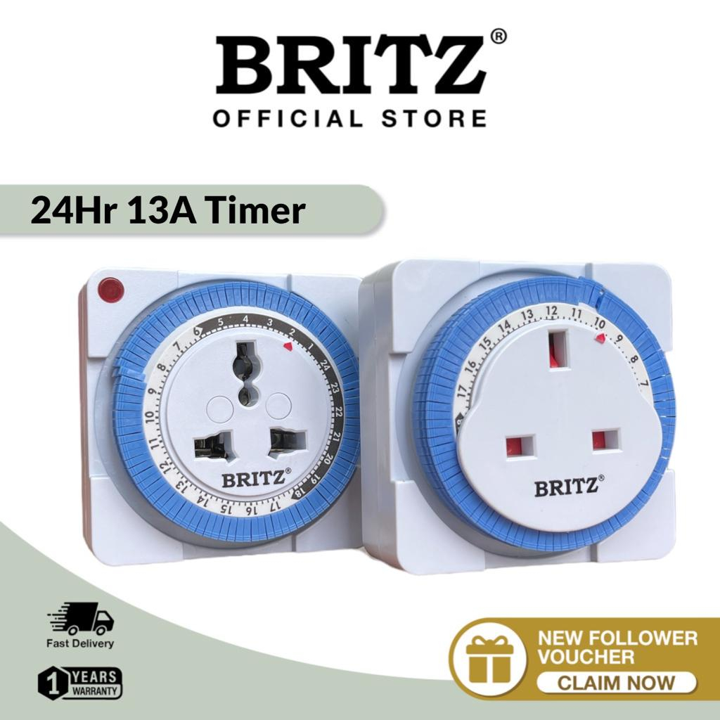 BRITZ Timer Plug Mechanical 24hrs (BR-TM-01 / BR-TM-02U) | Shopee Singapore