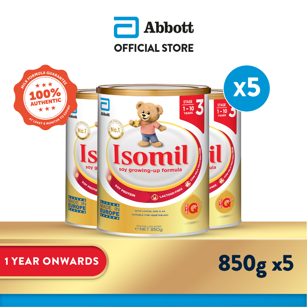 [Bundle of 5] Isomil® Soy Growing-up Formula Stage 3 850g (1 - 10 years ...