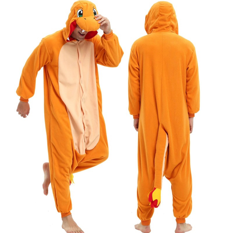 Charmander Pokémon Character Overall Kigurumi Onesie Pajamas Sleepwear ...