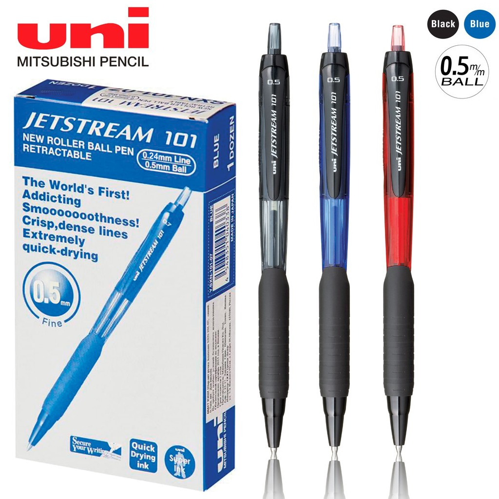 Uni Jetstream 101 Retractable Roller Ball Pen 0.5mm for Examination ...